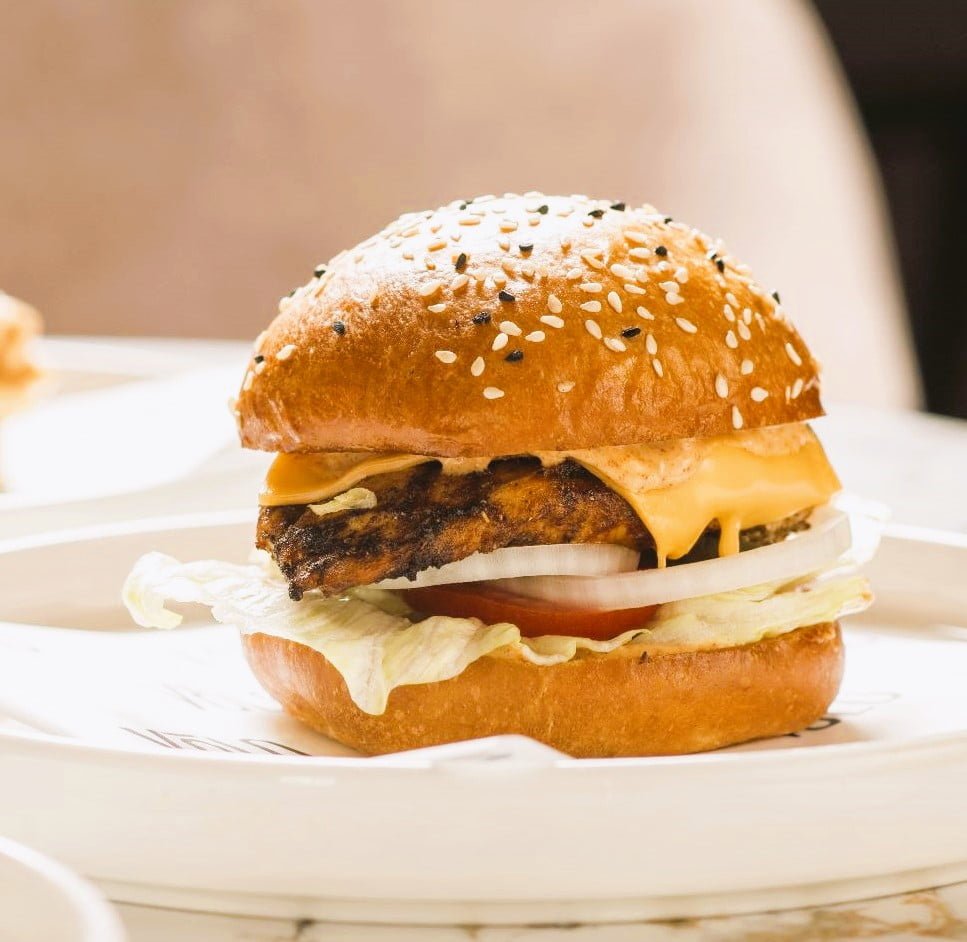 Grilled Cajun Chicken Burger - volo restaurant